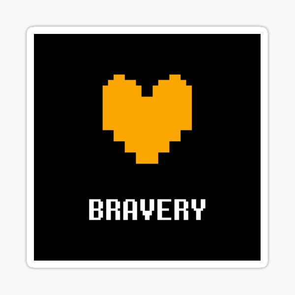 "Bravery (Undertale)" Sticker for Sale by krimzen | Redbubble