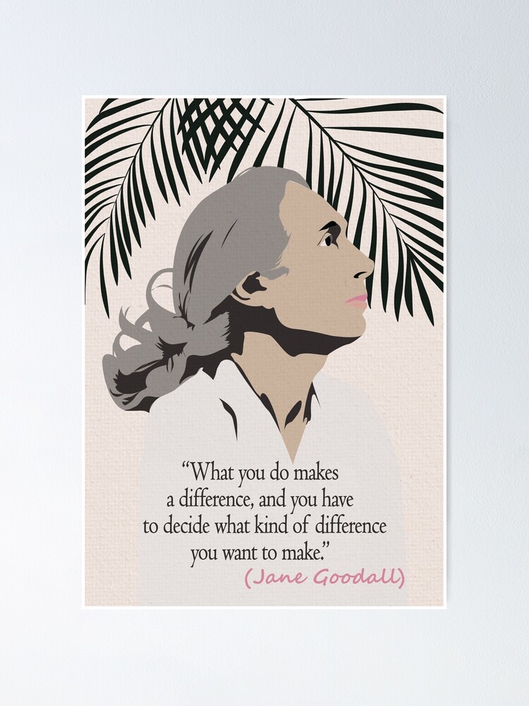 "Jane Goodall Quote Poster Art Print female scientist, science poster ...