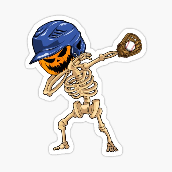 "Halloween Dabbing Skeleton Baseball" Sticker for Sale by HappyShop2021 ...