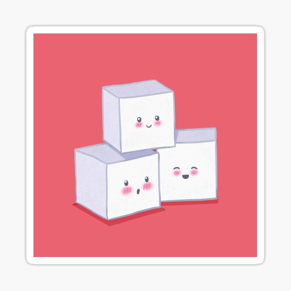 "Kawaii Sugar Cubes" Sticker for Sale by soda-chan | Redbubble