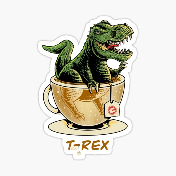"Tea-REX" Sticker for Sale by quilimostock | Redbubble