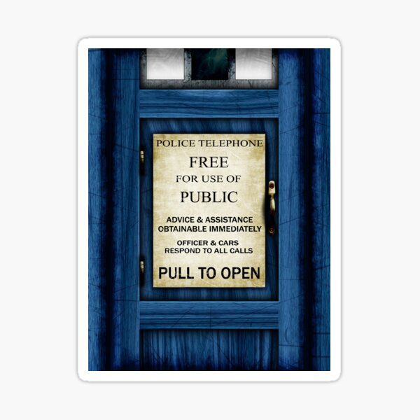 "Free For Use Of Public - Vintage British Police Call Box Sign - Full ...