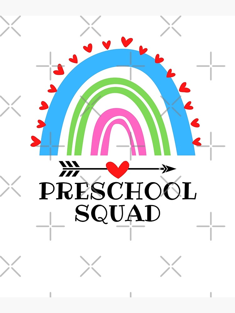 "Rainbow Back to School - Preschool Squad" Art Print by PixelArtDesign ...