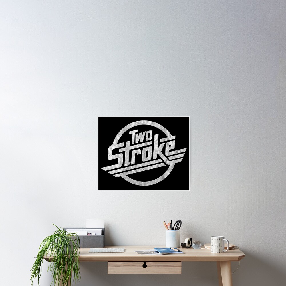 "Distressed 2-Stroke Graphic Logo" Poster for Sale by peterpaz | Redbubble