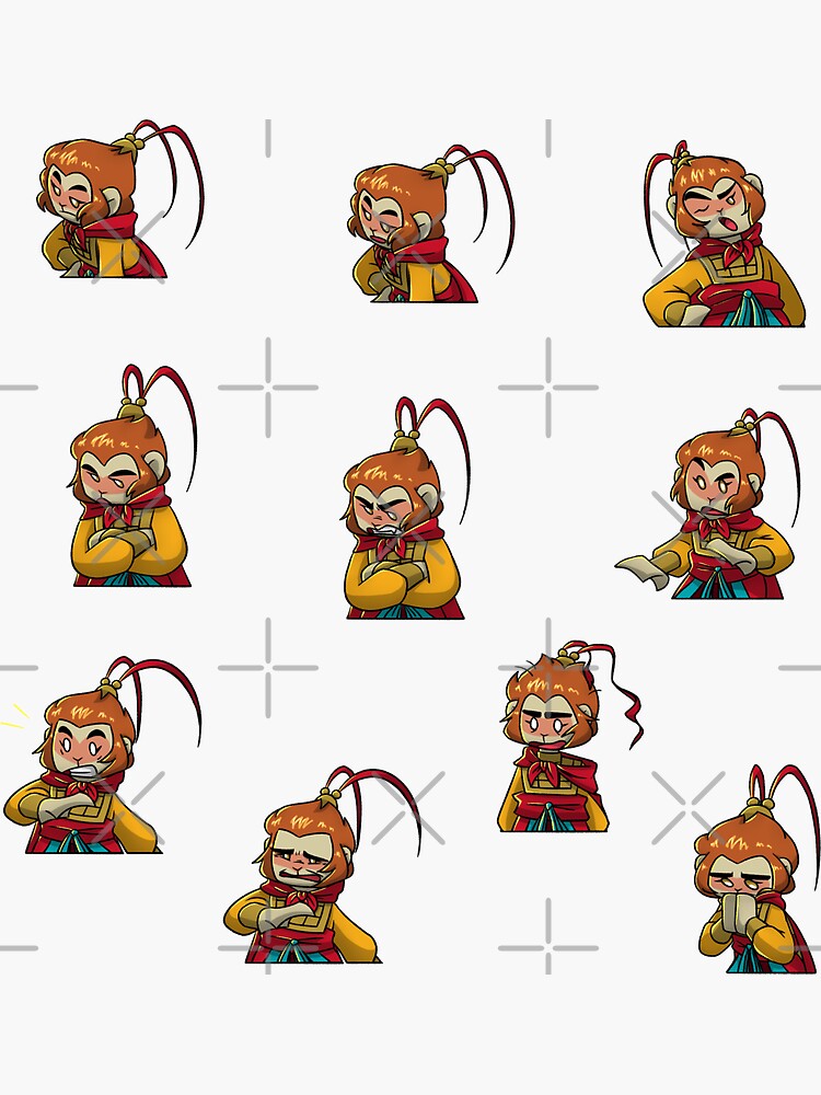 "Monkey King Sticker Pack" Sticker for Sale by Beaaaaaah | Redbubble