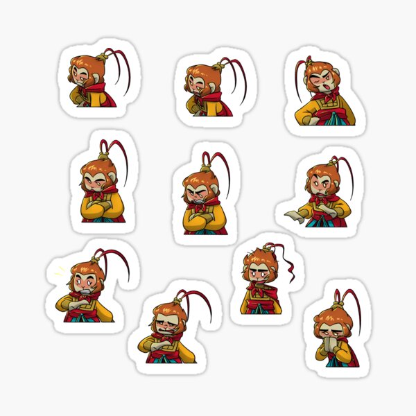 "Monkey King Sticker Pack" Sticker for Sale by Beaaaaaah | Redbubble