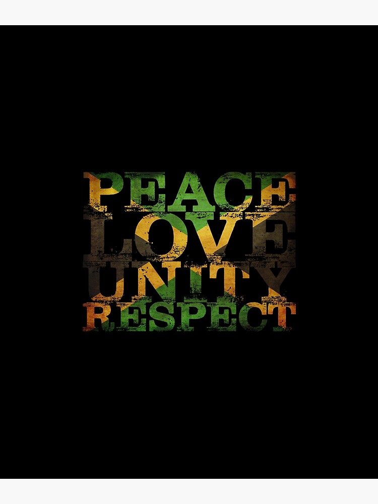 "Distressed Peace Love Unity Respect Jamaican Flag Reggae" Poster for ...