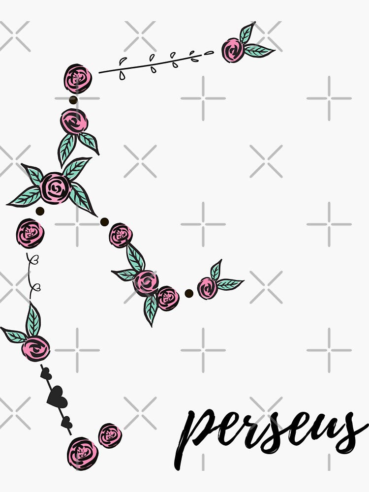 "Perseus Constellation Roses and Hearts Doodle" Sticker for Sale by ...