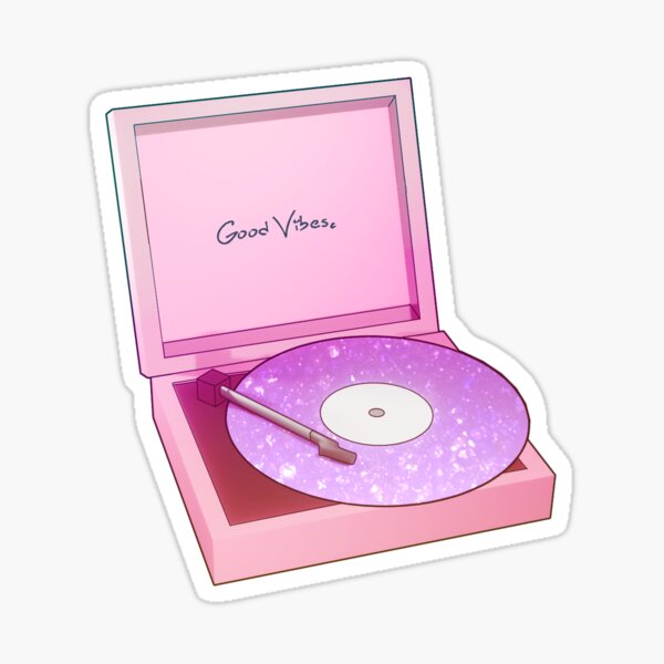 "Pink Record Player" Sticker for Sale by VelvepeachShop | Redbubble