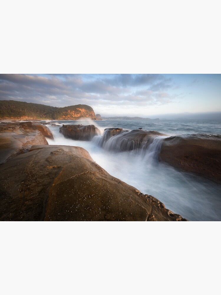 "Water flowing over the rocks at Winney Bay on NSW Central Coast ...