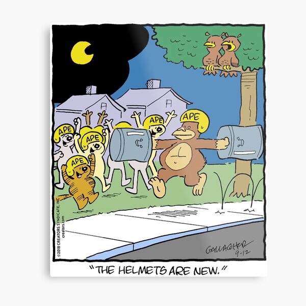 "Heathcliff Garbage Ape Helmets Comic Strip" Metal Print for Sale by ...