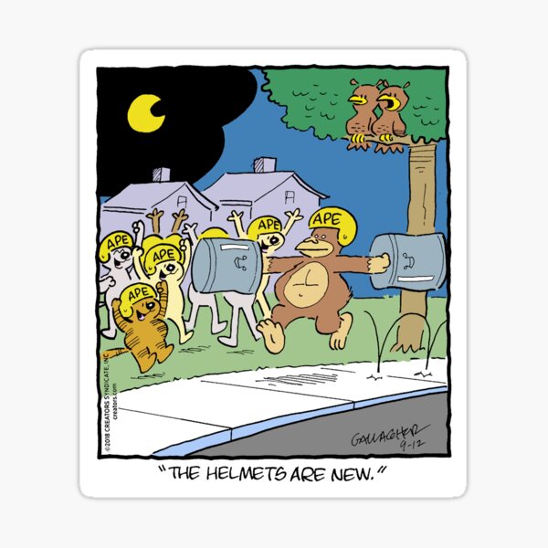 "Heathcliff Garbage Ape Helmets Comic Strip" Sticker for Sale by ...
