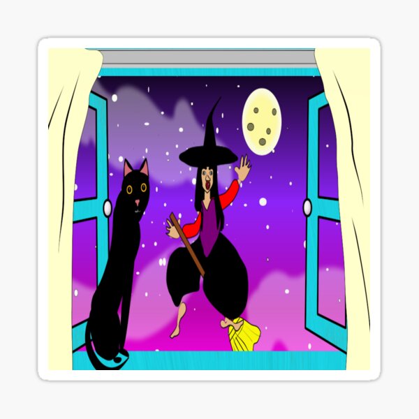 "Witchy Window Wave" Sticker for Sale by dobatonga | Redbubble