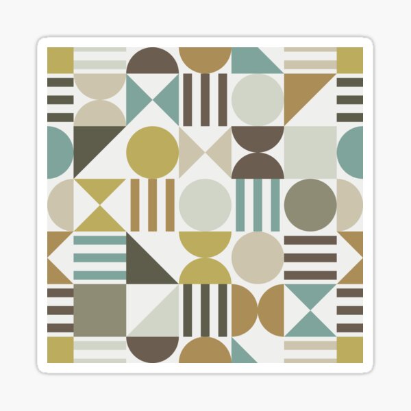 "Mod Geo Colorblock Neutral" Sticker for Sale by wolflingblue | Redbubble