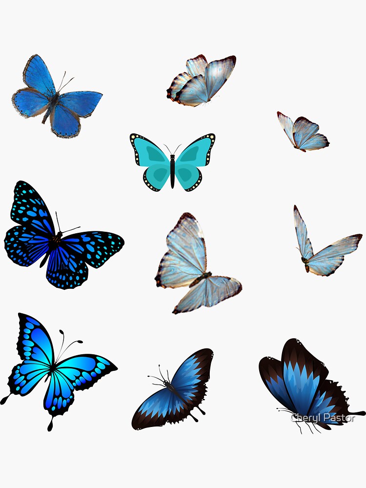 "Blue Butterflies Stickers Butterfly Sticker Pack" Sticker for Sale by ...