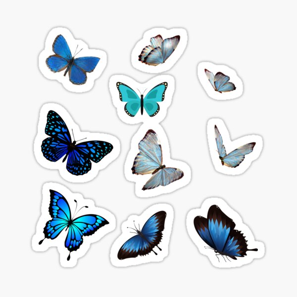 "Blue Butterflies Stickers Butterfly Sticker Pack" Sticker for Sale by ...