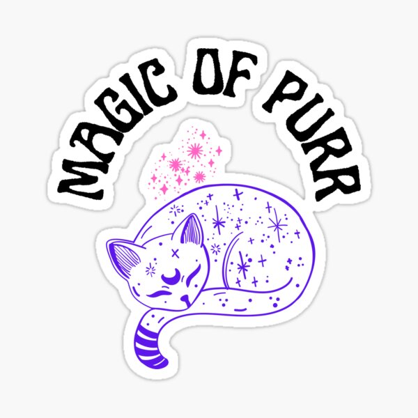 "Magic of purr" Sticker for Sale by ValAndVanya | Redbubble