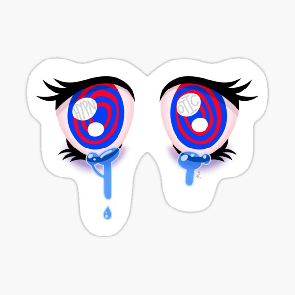 "Hypnotic Paws Anime Eyes" Sticker for Sale by scribbleking | Redbubble