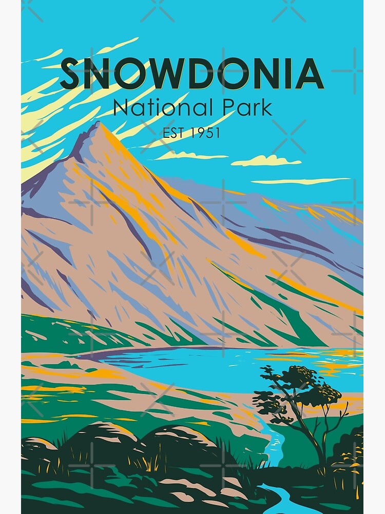 Snowdonia National Park Wales Lake Glaslyn Vintage Premium Matte ...