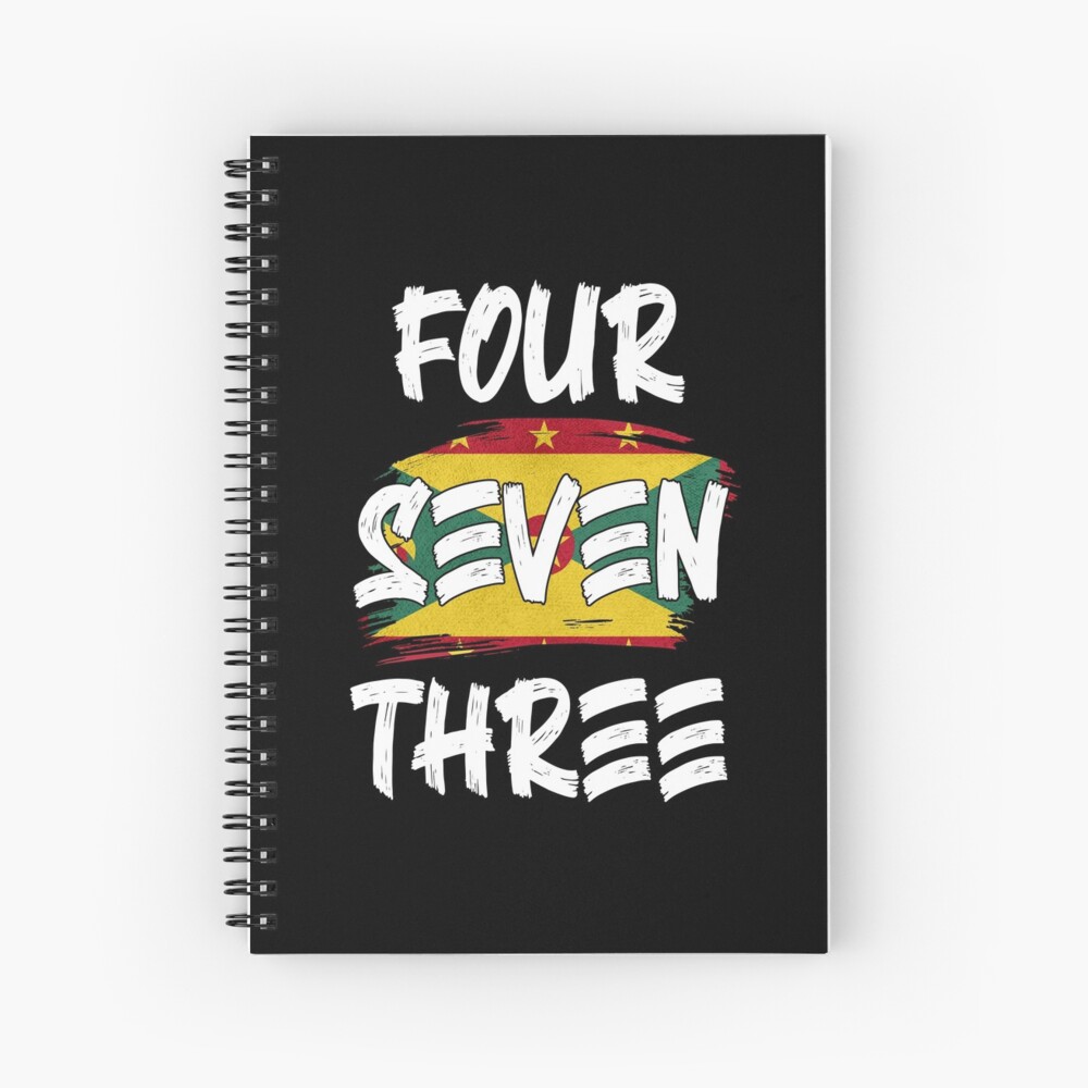 "Grenada Area Code Four Seven Three 473 Grenadian Flag" Spiral Notebook ...