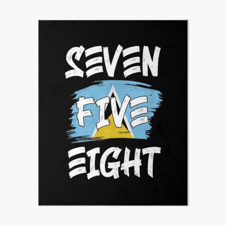 "Saint Lucia Area Code Seven Five Eight 758 St Lucia Flag" Art Board ...