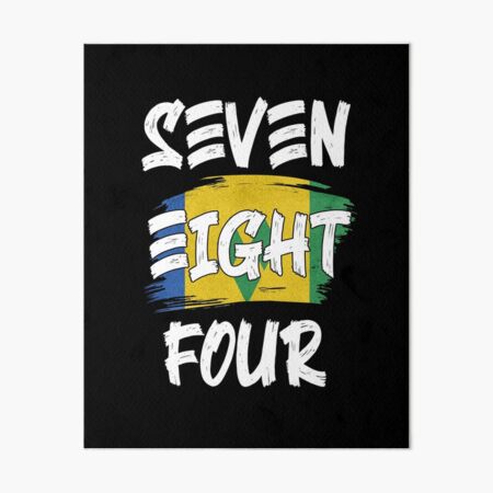 "Saint Vincent Area Code Seven Eight Four 784 St Vincent Flag" Art ...