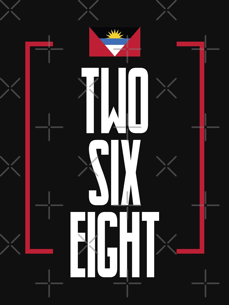 "Antigua and Barbuda Area Code Two Six Four 268 Antiguan Flag" T-shirt ...