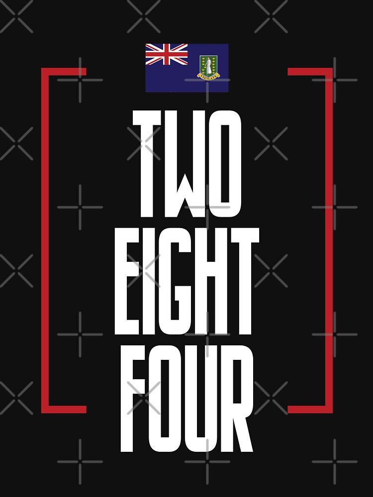 "British Virgin Islands Area Code Two Eight Four 284 BVI Flag" T-shirt ...