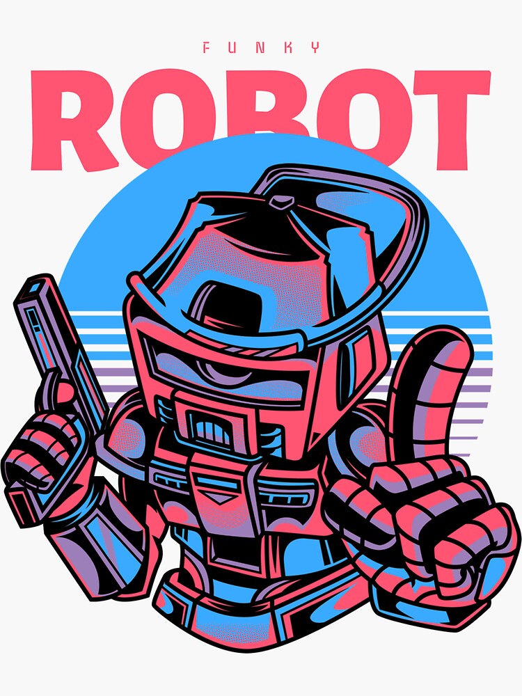 "Robot Urban Themed Streetwear" Sticker for Sale by Storopia | Redbubble