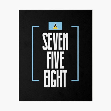 "Saint Lucia Area Code Seven Five Eight 758 St Lucia Flag" Art Board ...