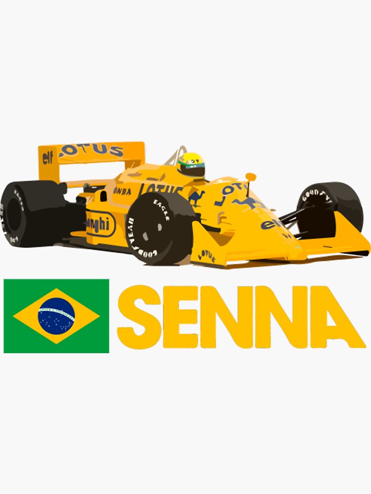 "Ayrton Senna " Sticker for Sale by MiniManiaPrint | Redbubble