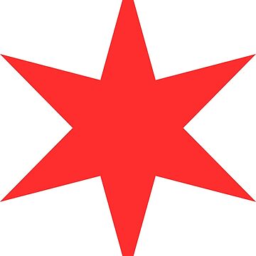 "Chicago flag star sticker - red, six pointed" Sticker for Sale by Mhea ...