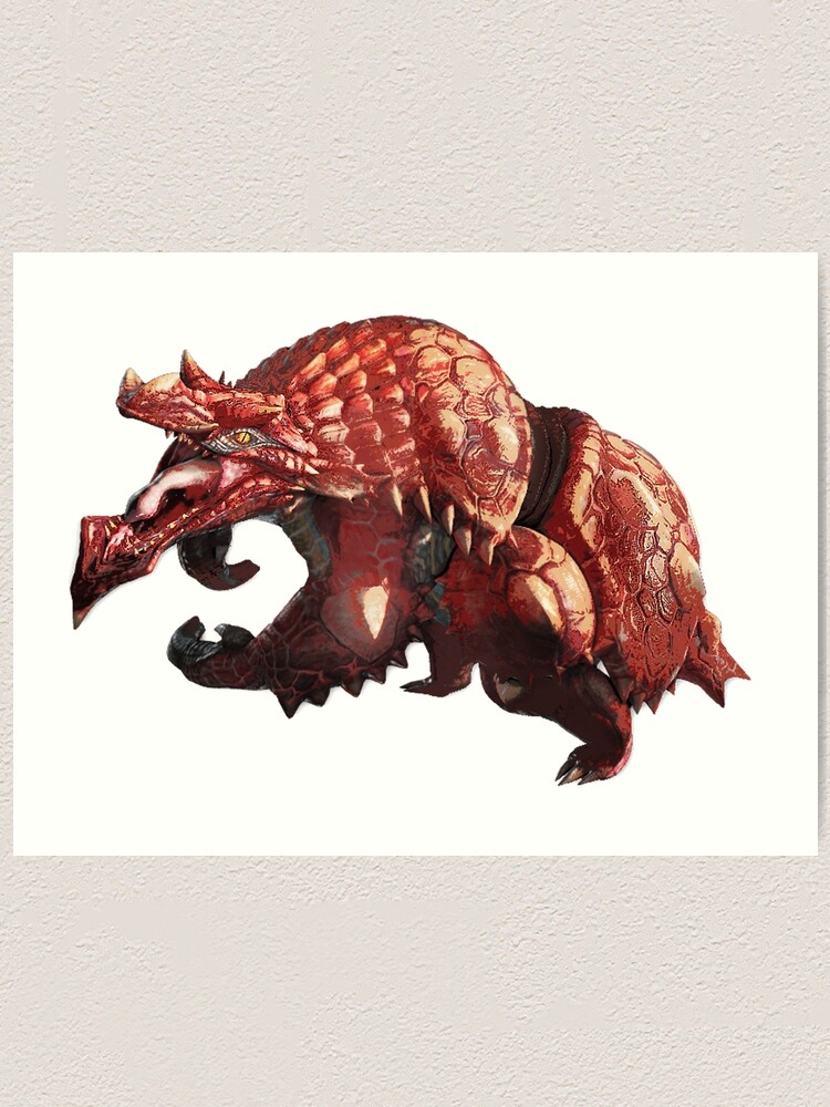"Monster Hunter Volvidon Sketch Art Red" Art Print by Chickenman256 ...