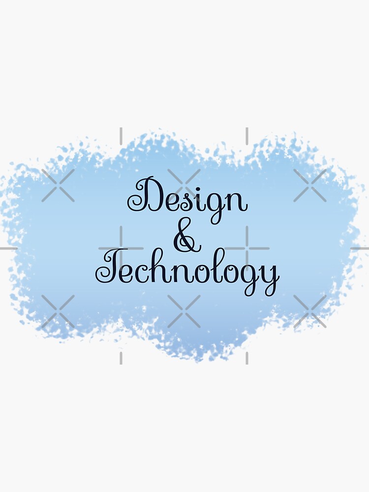 "Design And Technology School Subject Label - blue black" Sticker for ...