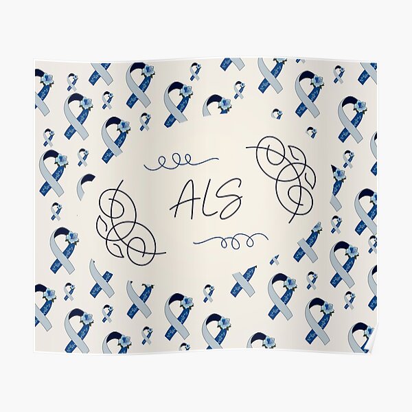 "Amyotrophic Lateral Sclerosis Awareness, ALS Ribbon Pattern" Poster ...