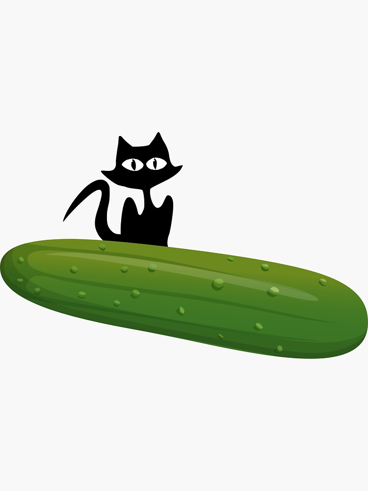 "CUCUMBERCAT // Cat & Cucumber" Sticker for Sale by ONLY-E-DE | Redbubble