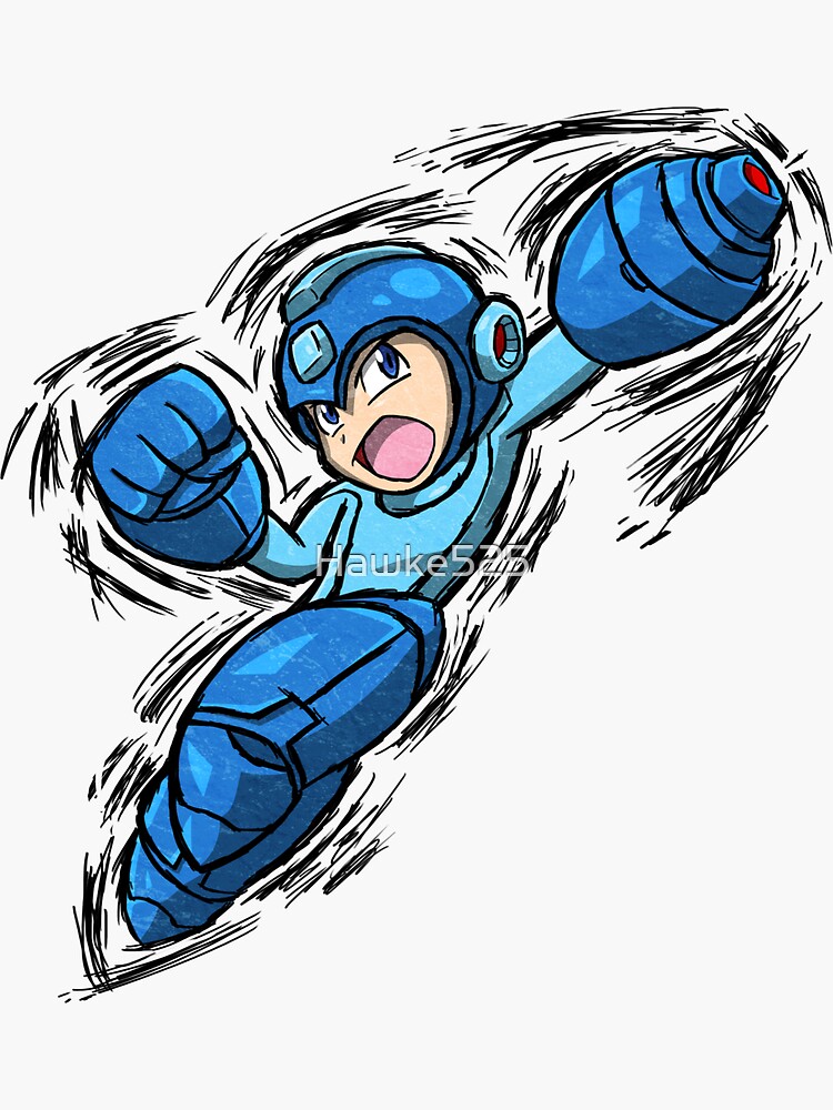 "Mega Man" Sticker for Sale by Hawke525 | Redbubble