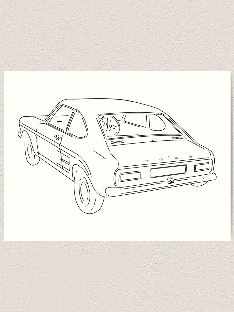 "MK1 Ford capri line art" Art Print for Sale by ElliottsLab | Redbubble