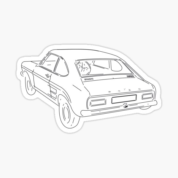 "MK1 Ford capri line art" Sticker for Sale by ElliottsLab | Redbubble