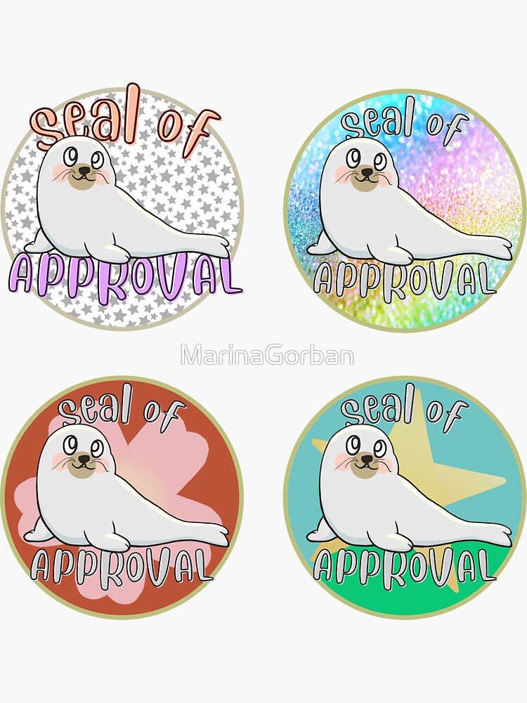 "Seal Of Approval 4 Pack - Cute and Funny Seal Pup" Sticker for Sale by ...