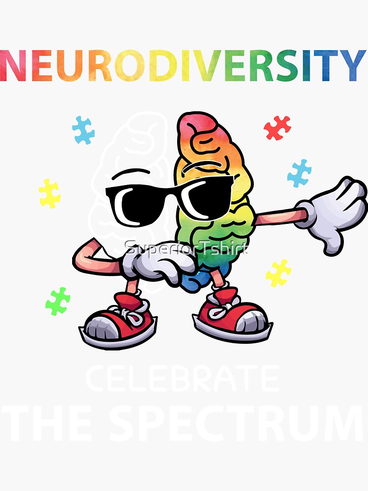 "Neurodiversity Celebrate the Spectrum Colorful Quote with Brain ...