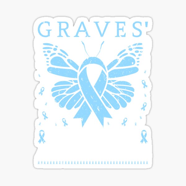 "Graves Disease Awareness Butterfly Ribbon Thyroid" Sticker for Sale by ...