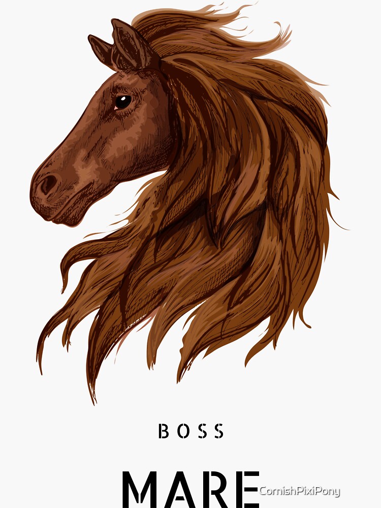 "Boss Mare" Sticker for Sale by CornishPixiPony | Redbubble
