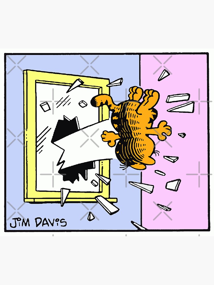 "Garfield Thrown Out The Window Meme" Sticker for Sale by JackrSpinella ...