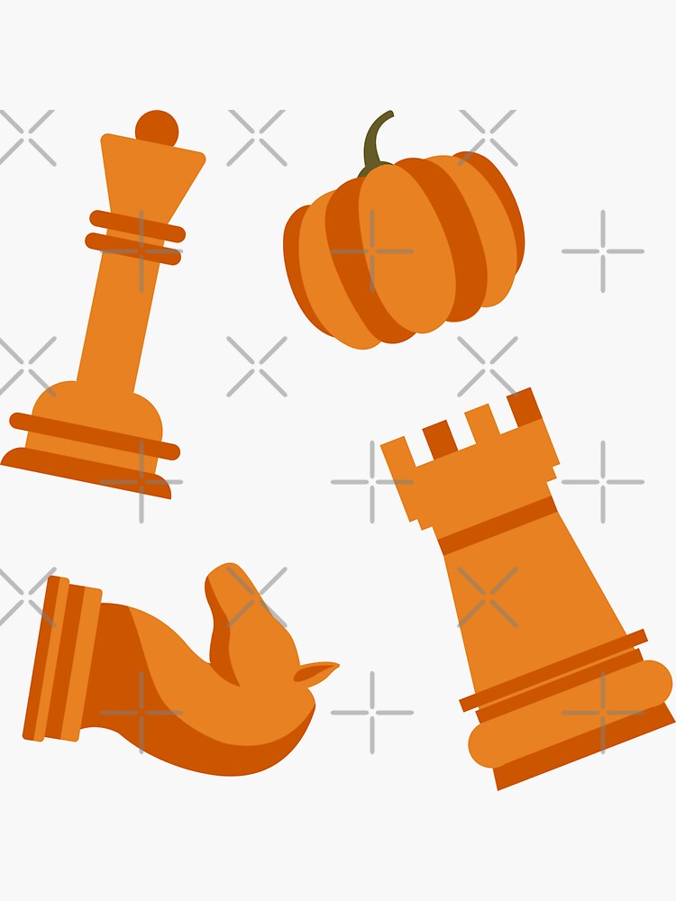 "Burnt Orange Chess Pieces Fall Mood Pattern " Sticker for Sale by ...