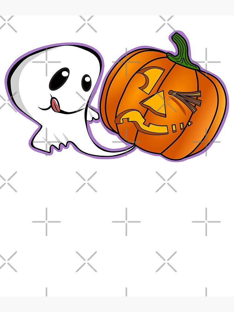 "Funny Pumpkin Farting Kawaii Halloween Ghost" Poster for Sale by ...