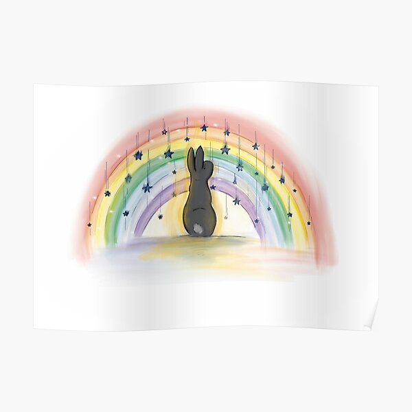 "Rainbow bridge rabbit " Poster by WillowGrove | Redbubble