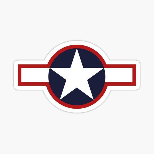 "1943 US Roundel (Red Outline)" Sticker by paulmkrueger | Redbubble