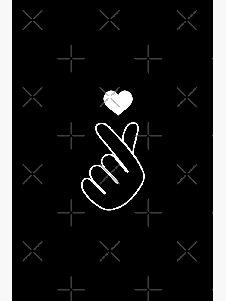 "KPOP Finger Heart Symbol - Black" Poster for Sale by thelustrous ...