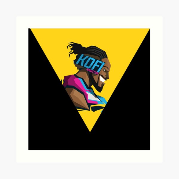 "Emblem Drawing of wrestler Kofi kingston" Art Print by Dr-Hat | Redbubble